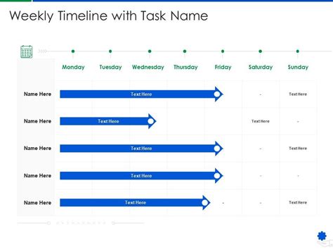 Weekly Timeline WITh Task Name DevOps Services Development Proposal IT Presentation Graphics