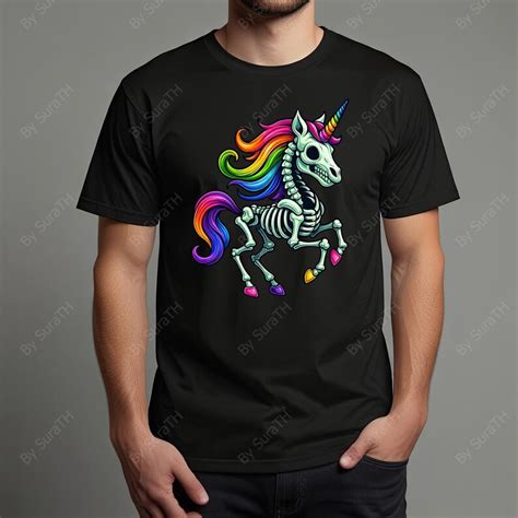 Skeleton Unicorn Png Rainbow Unicorn Halloween Clipart Digital