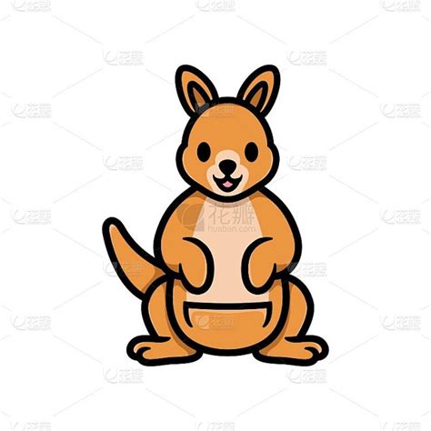袋鼠拇指向上的吉祥物角色矢量图标插图