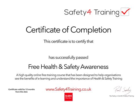 Free Health And Safety Cert Adia Training