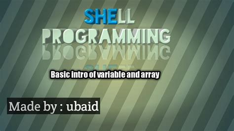 Part 1 Shell Programming Beginners How To Create Variables And Array Coding Urdu