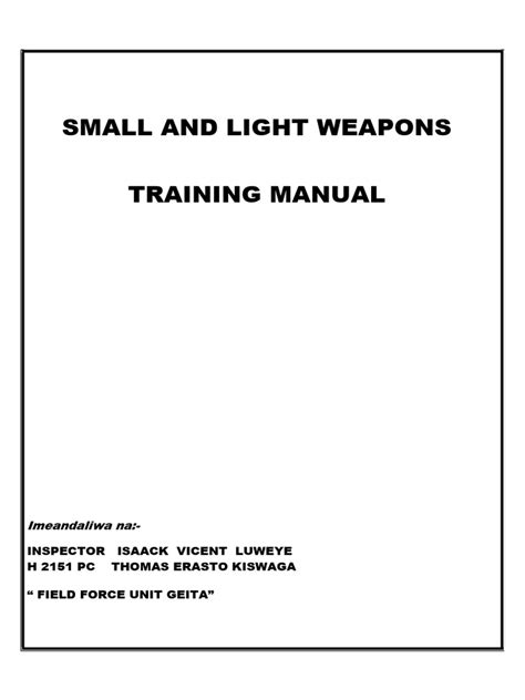 Weapon Traning Manual Pdf
