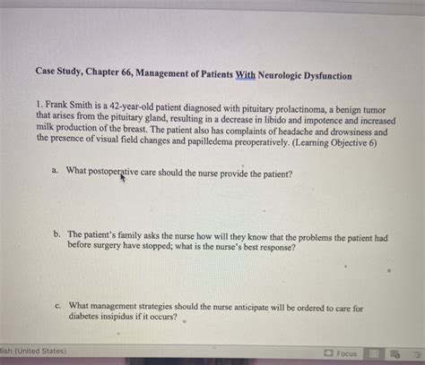 Solved Case Study Chapter 66 Management Of Patients With Chegg