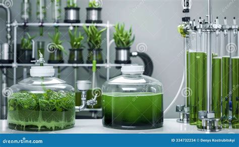 Algae Biofuel Production In Sustainable Aquaculture Stock Image