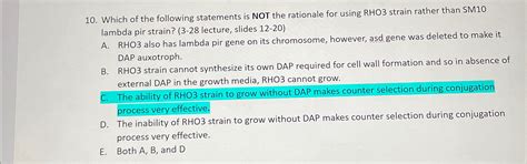 Solved Which Of The Following Statements Is Not The