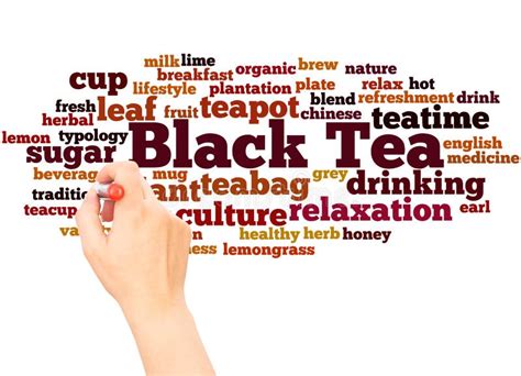 Black Tea Word Cloud Hand Writing Concept Stock Illustration
