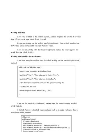Android Intents In Android Application Chapter Pdf