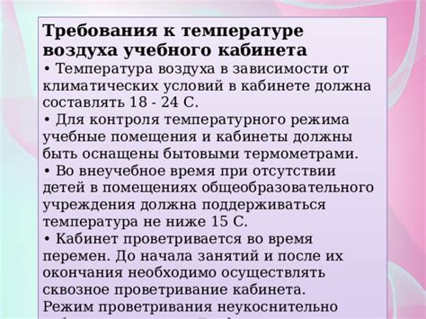 Требования к учебному кабинету