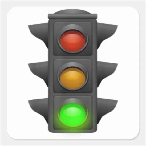 Green Light Traffic Light The Light Is Green Square Sticker Zazzle
