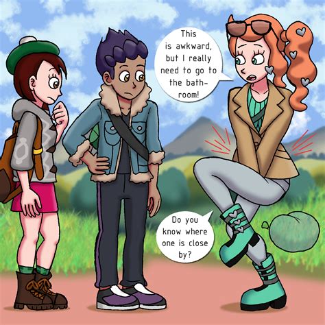 Sonia Pokemon Sword And Shield Ww Art Thread Omorashi Artwork Omorashi