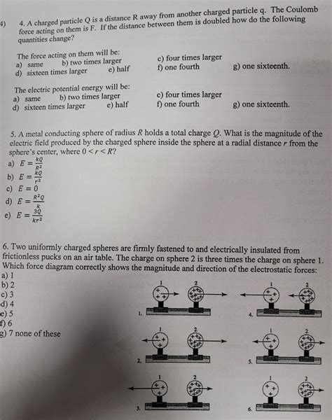 Solved 4 4 A Charged Particle Q Is A Distance R Away From