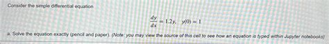 Solved Consider The Simple Differential