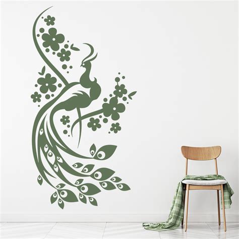 Floral Peacock Wall Art Sticker Wall Decal Ebay