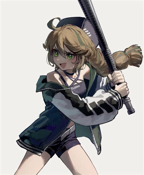 Safebooru 1girl Absurdres Ahoge Arknights Bare Shoulders Baseball Bat