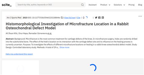 [citation Report] Histomorphological Investigation Of Microfracture