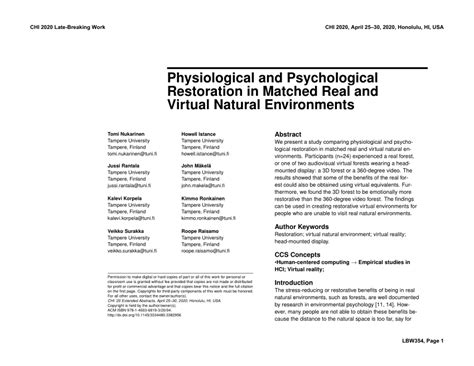Pdf Physiological And Psychological Restoration In Matched Real And