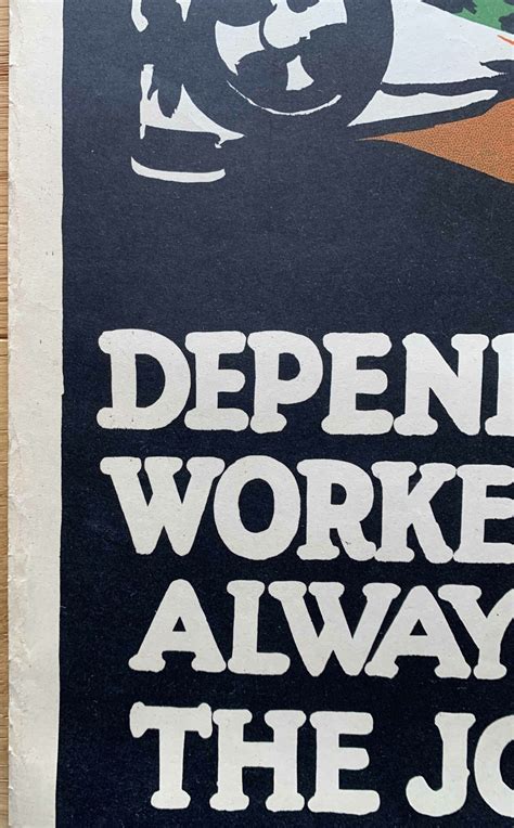 Original 1920s Bill Jones Motivational Poster For Punctuality Late