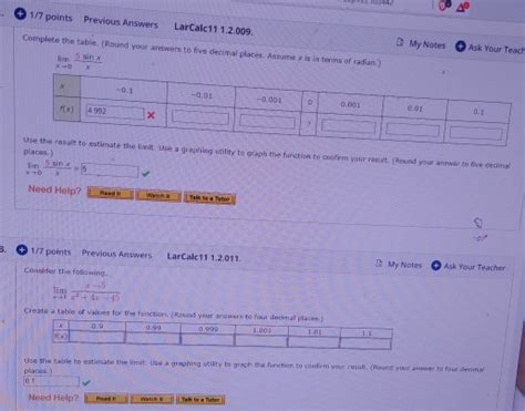 Solved 10 Points LarCalc11 1 2 030 My Notes Ask Your Use Chegg