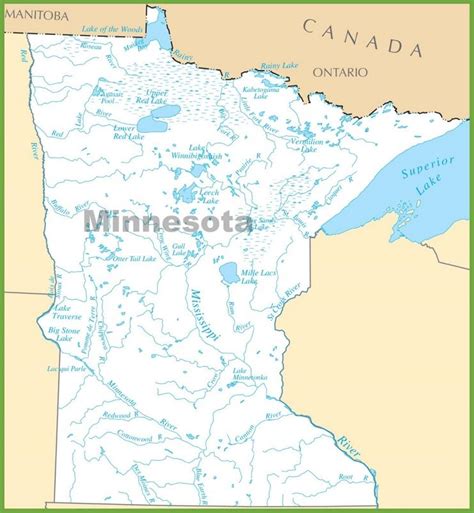 Minnesota Lakes Map Lake Map Poster Pictures Photo Banner