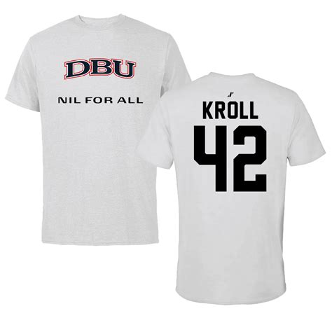 42 Athan Kroll Dallas Baptist University Baseball Light Gray Nil For