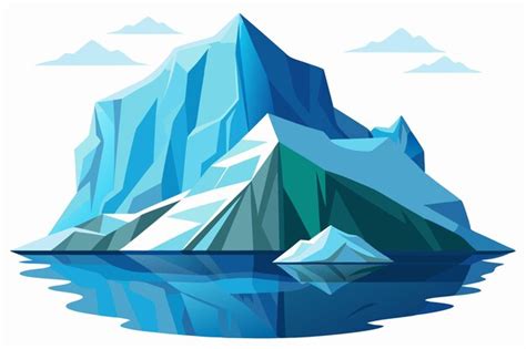 Un Grand Iceberg Avec Un Reflet Dans Leau Vecteur Premium Généré à