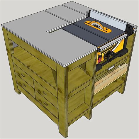 Compact Workbench With Built In Table Saw