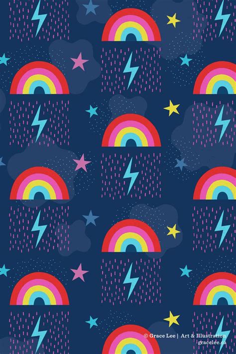 Rainbow Lightning Pattern In 2024 Pattern Design Surface Pattern