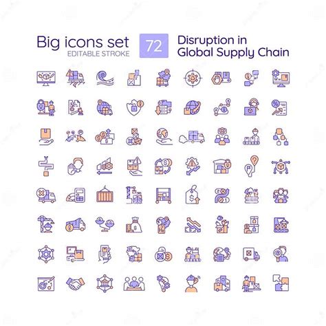 全局供应链rgb颜色图标集中断 向量例证 插画 包括有 徽标 经济 动画片 商务 危机 平面 273571598