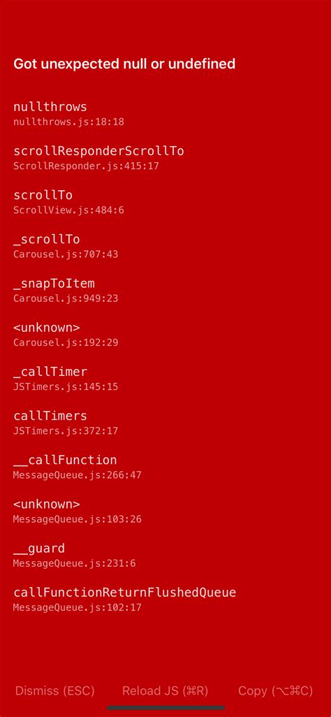 Got Unexpected Null Or Undefined · Issue 283 · Meliorencereact Native