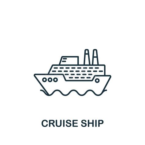 Cruise Ship Icon Simple Line Element Cruise Ship Symbol For Templates Web Design And