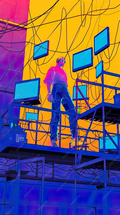 Premium Photo Futuristic Robot Glowing Circuits Exploring The Limits Of Technological