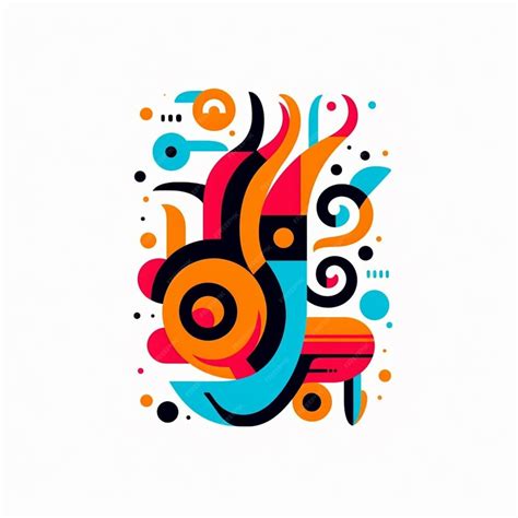 Premium Photo Abstract Design With Colorful Shapes And Lines Generative Ai