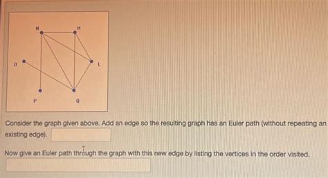Solved Consider The Graph Given Above Add An Edge So The