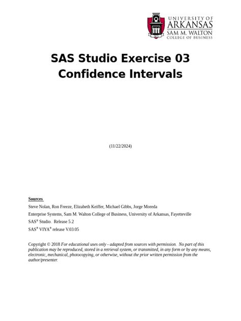 Sas Studio 03 Confidence Intervals Pdf Statistics Icon Computing