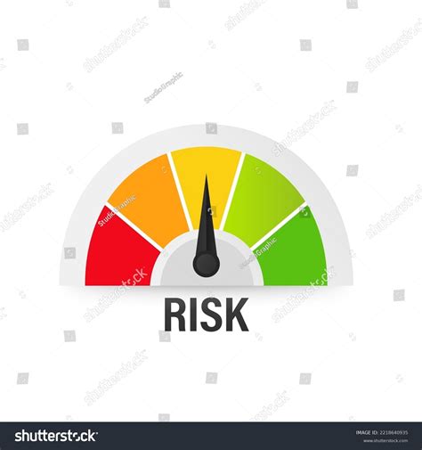 Risk Icon On Speedometer Average Risk Stock Vector Royalty Free