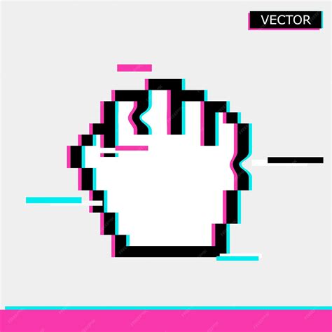 Premium Vector Pixel Drug Mouse Hand Glitch Cursor Icon Sign Flat Style Design Vector Illustration