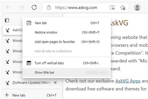 New Method To Show Or Hide Title Bar In Vertical Tabs In Edge Askvg