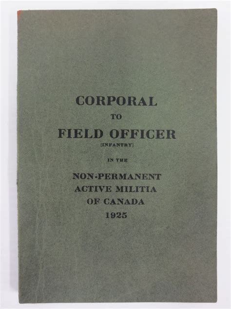 Pre War 1925 Canada Military Handbook Corporal To Field Officer Guide