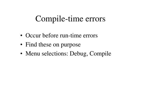 PPT Errors And Debugging PowerPoint Presentation Free Download ID 194896