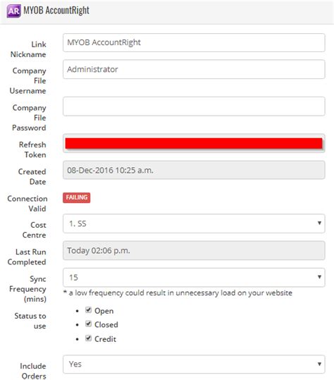 Myob Accountright Integration Setup Help Centre