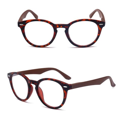 Round Glass Leopard Frame Reading Glasses 1 2 3 4 Diopter Fuzweb