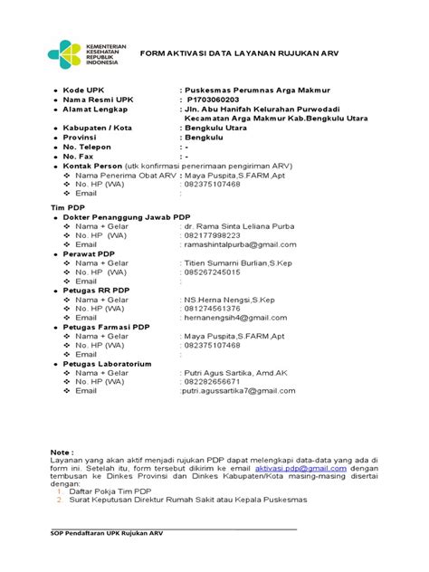 Form A Pengaktifan Pdp Pdf