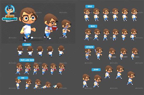 3d rendered game character sprites 10 by pasilan graphicriver