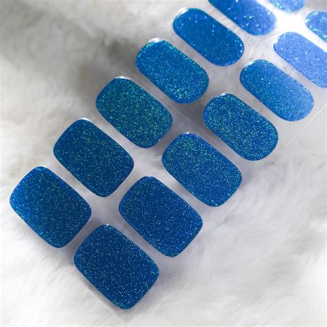 Blue Sparkling Night Semicured Diy Gel Nail Stickers Kit Semicure London