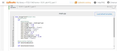 Solved ZyBooks My Library ITCS 1 140 Home 10 9 Lab 12 Chegg