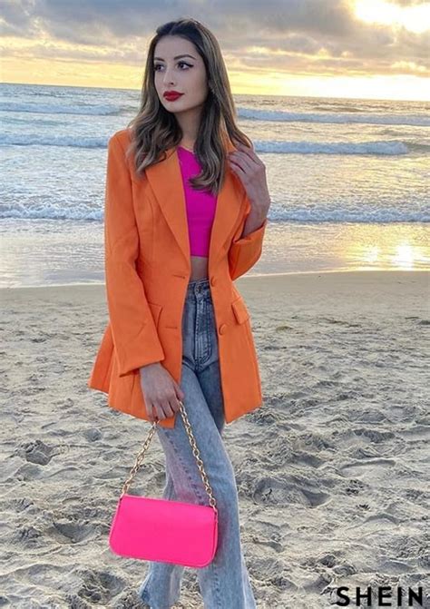 Shein Bae Lapel Neck Flap Pocket Blazer Shein Usa