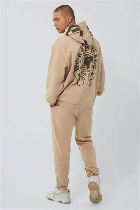 Oversized Ofcl Worldwide Hooded Tracksuit Boohoo Uk