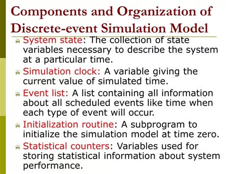 Ppt Components And Organization Of Discrete Event Simulation Model