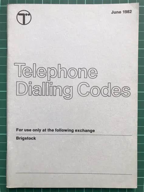 Vintage Gpo Post Office Bt Telephone Dialling Code Booklet Brigstock