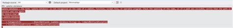 The Term ‘update Database Is Not Recognized As The Name Of A Cmdlet